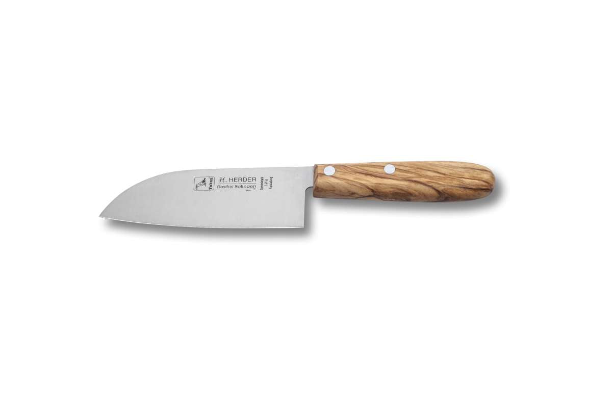 Mini santoku knife, 13.5cm with olive wood handle - Germany Solingen